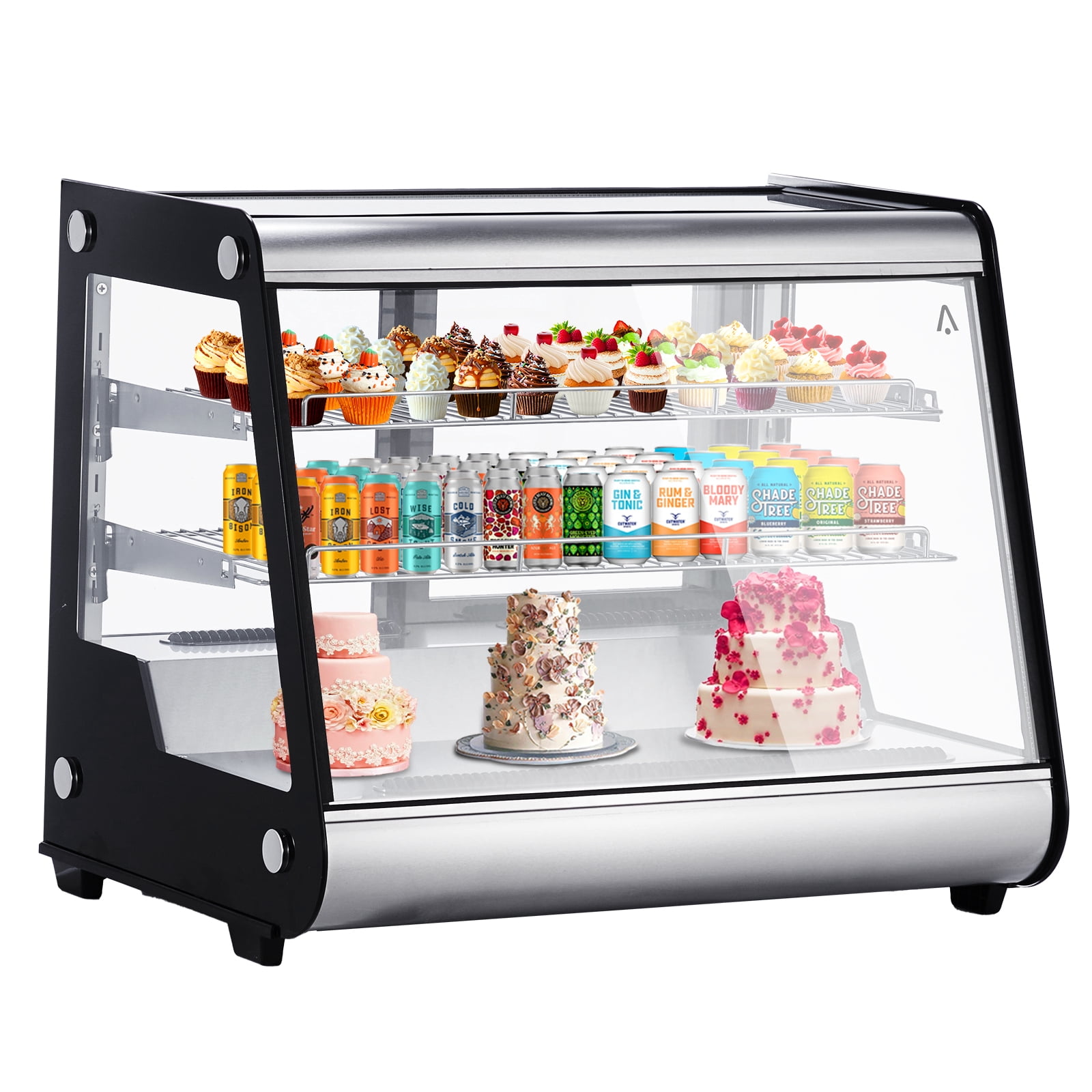 5.3 Cu.Ft Commercial Countertop Refrigerator Display Case, Anti-Fog ...
