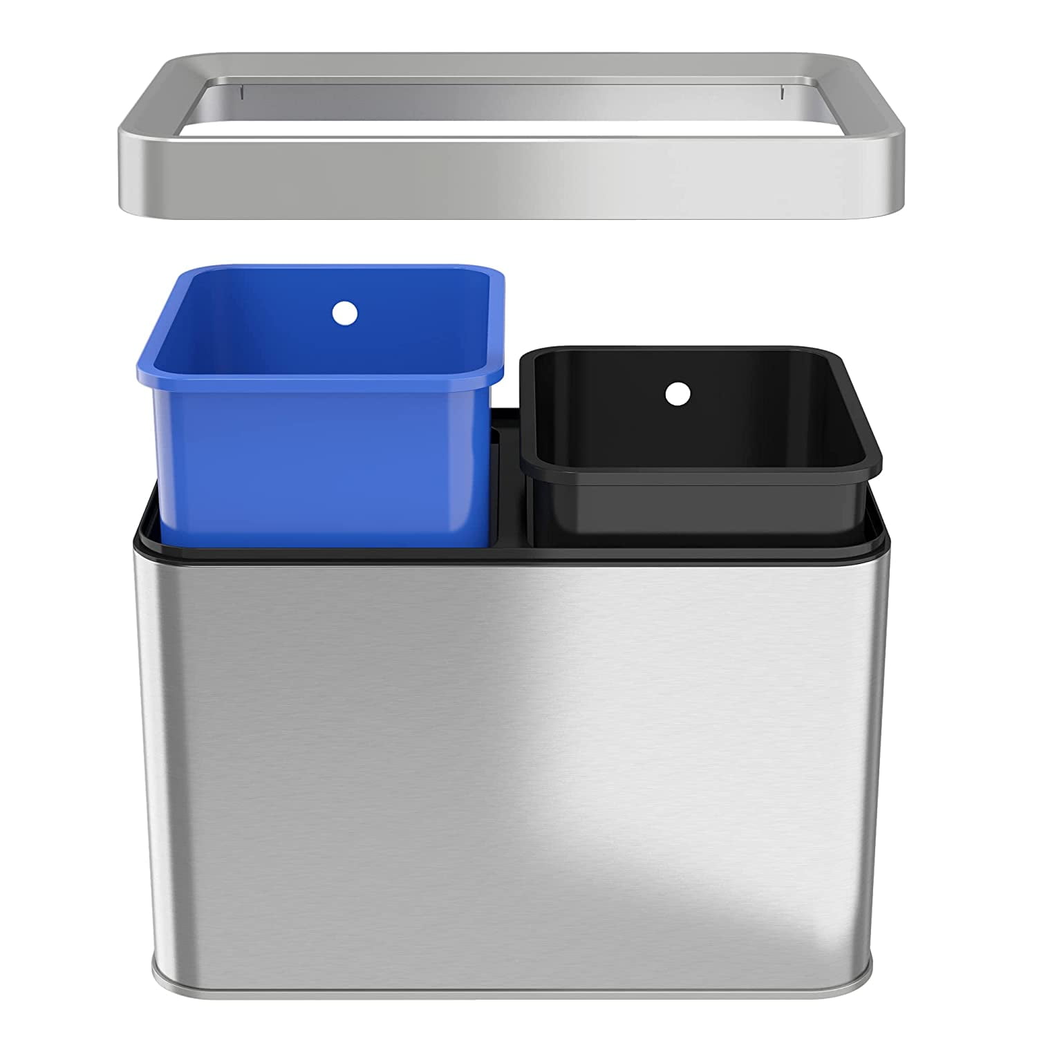 5.3-Gallon / 20L Dual Compartment Trash & Recycle Bin – Slim ...