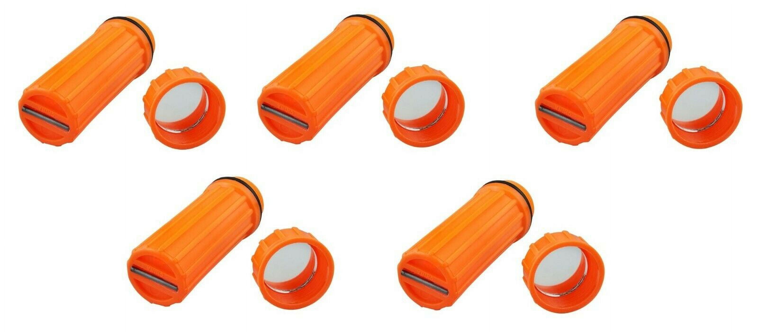 (5) 3-IN-1 Orange Waterproof Match Container, Fire Starter Storage ...
