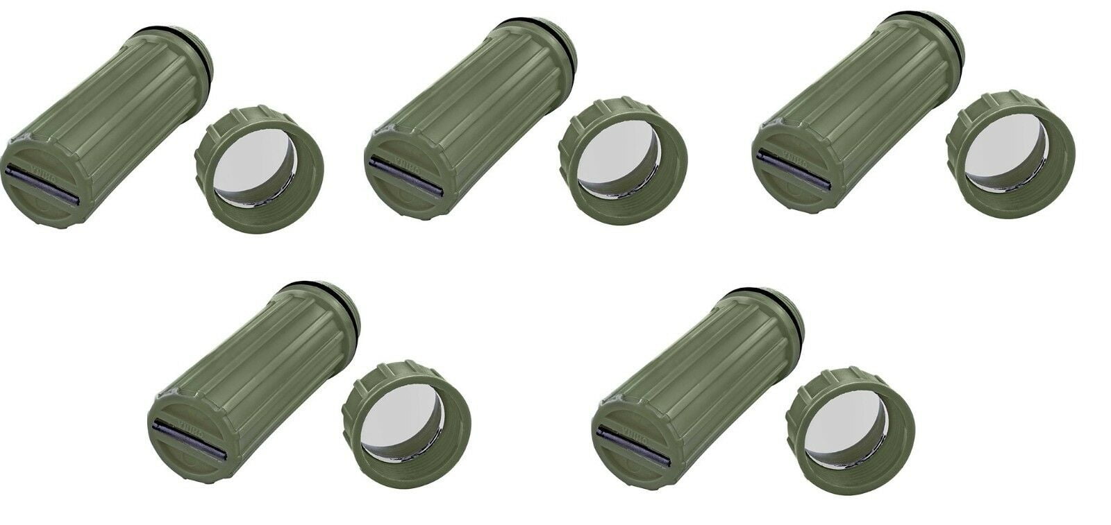 (5) 3-In-1 Waterproof Storage Matches Box Signal Mirror Striker ...