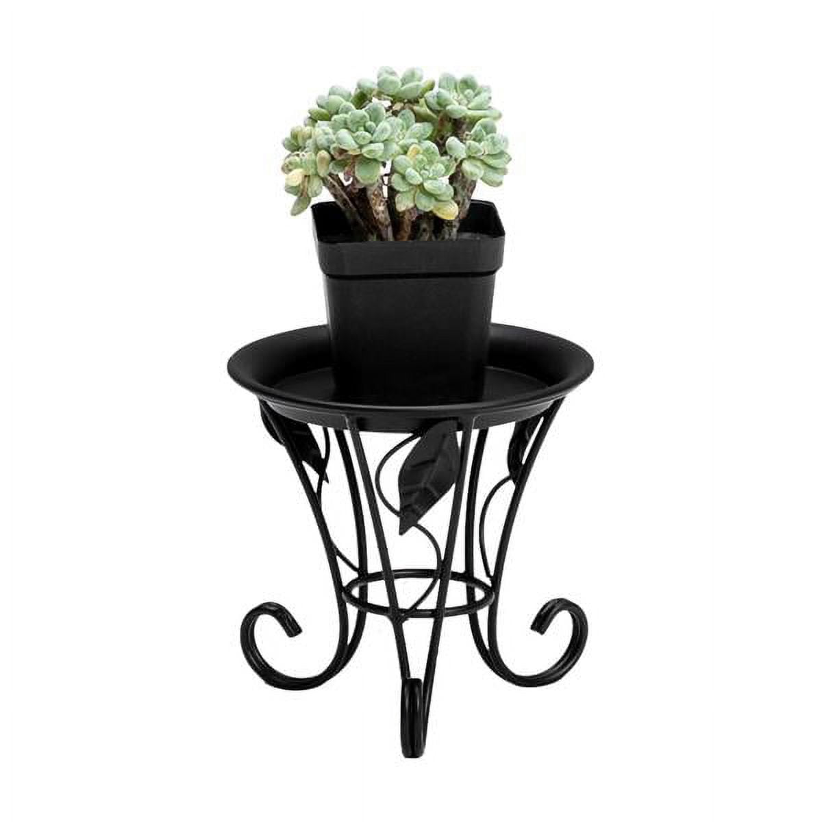 5.3-Inch Black Lacquered Mini Iron Flower Stand - 13x13x13cm - Iron Art Style - YH-HJ026 N001 ...