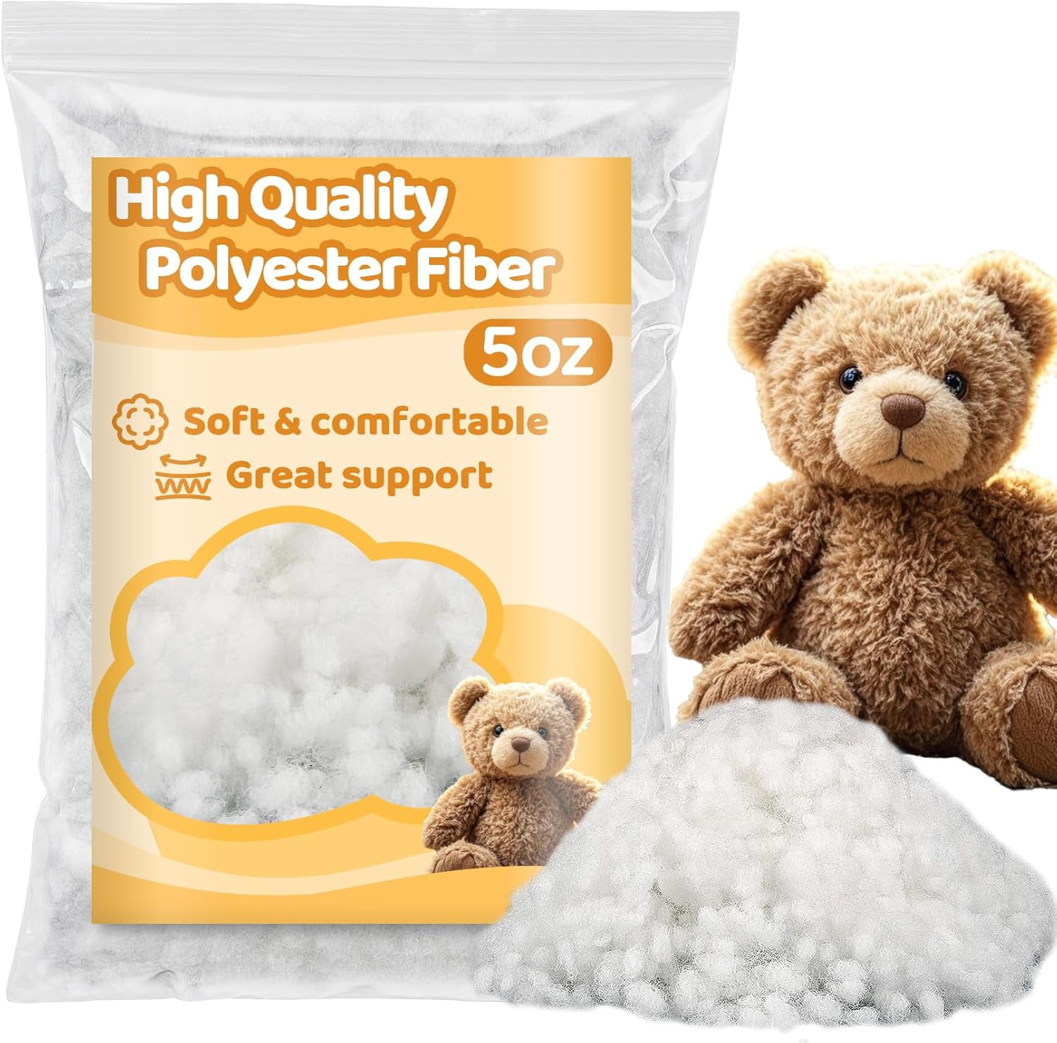 5.3 OZ RAINFLOW Polyester Fiberfill Stuffing - Premium Polyfill ...