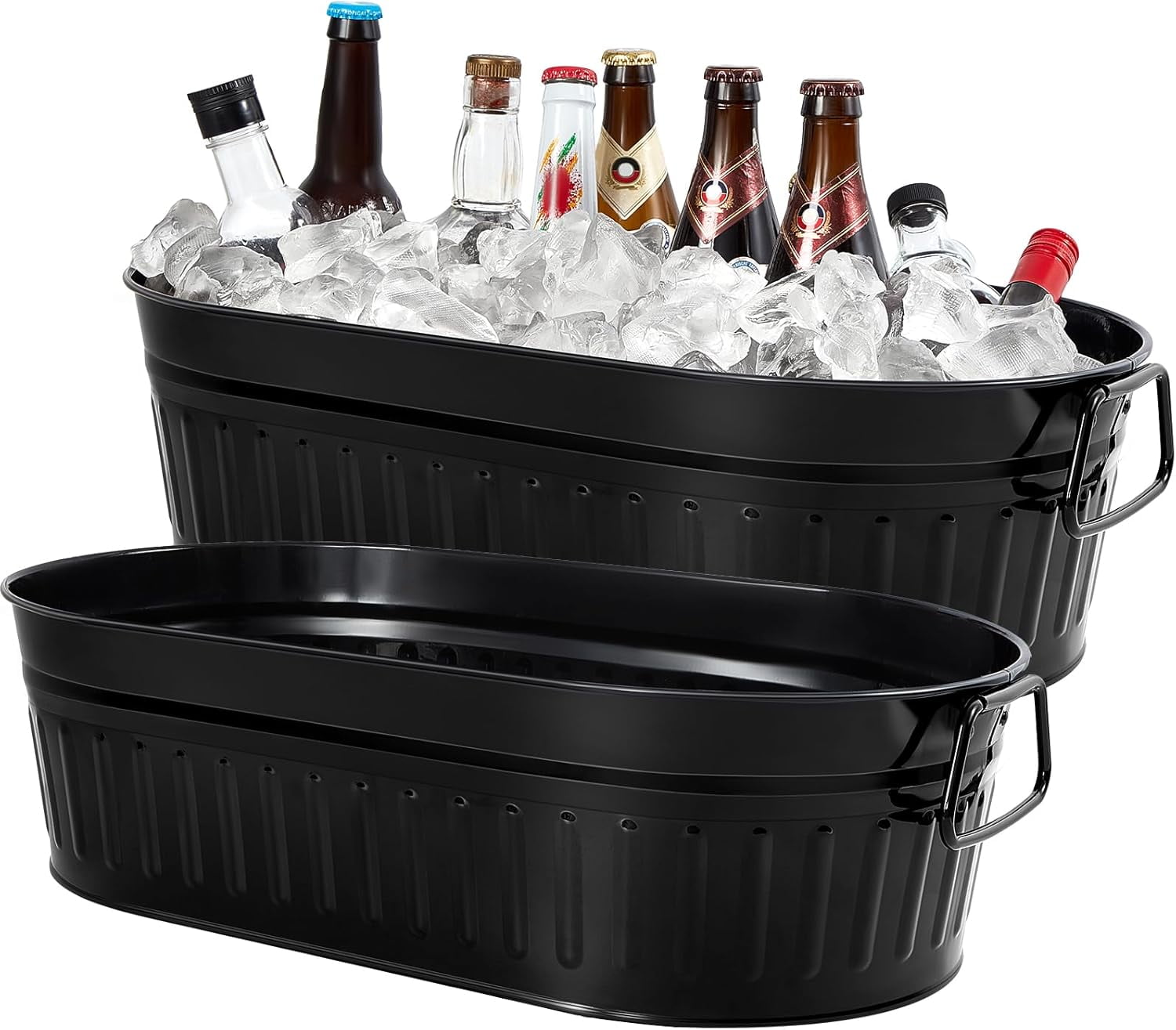 5.3 gallons Galvanized Beverage Tub Galvanized Bucket Metal Ice and ...