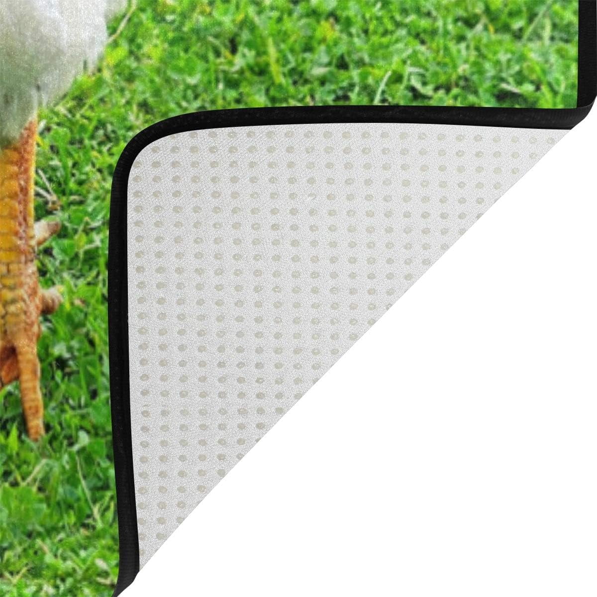 5'3" x 4' (63 x 48 inch) Area Rug, Pad Rooster On Green Lawn Nursery ...