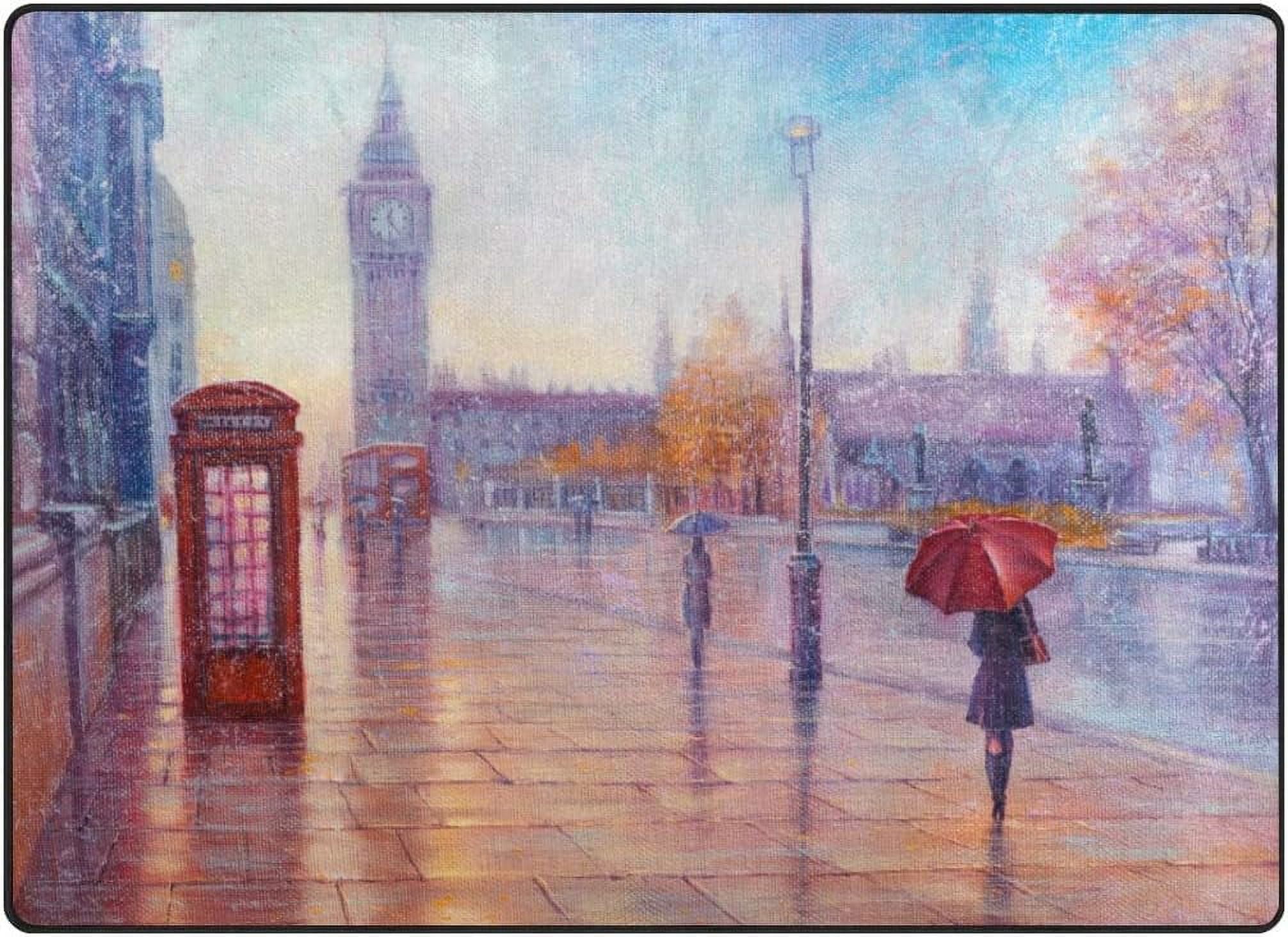 5'3" x 4' (63 x 48 inch) Area Rug, Pad Street Oil Painting Nursery Rugs ...