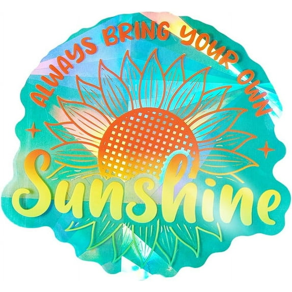 5.3 x 4.9 Large Sunflower Window Decals Rainbow Window Clings Always ...