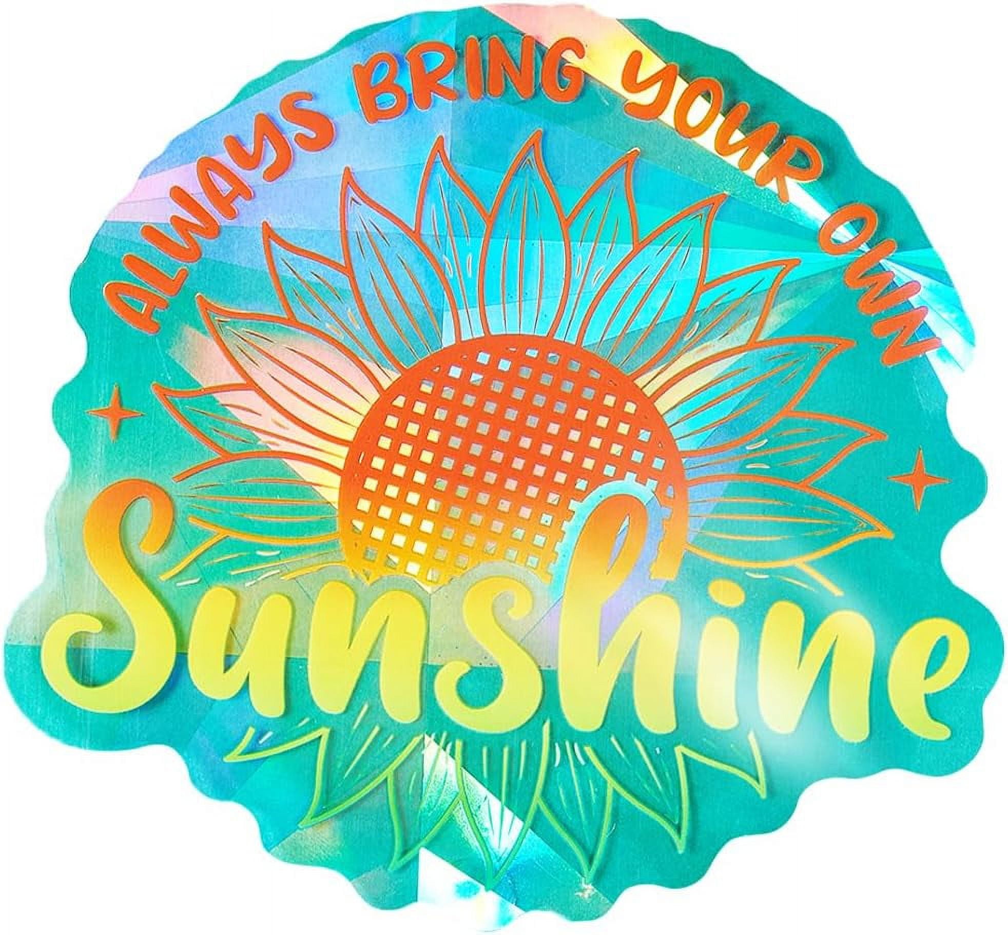 5.3 x 4.9 Large Sunflower Window Decals Rainbow Window Clings Always ...