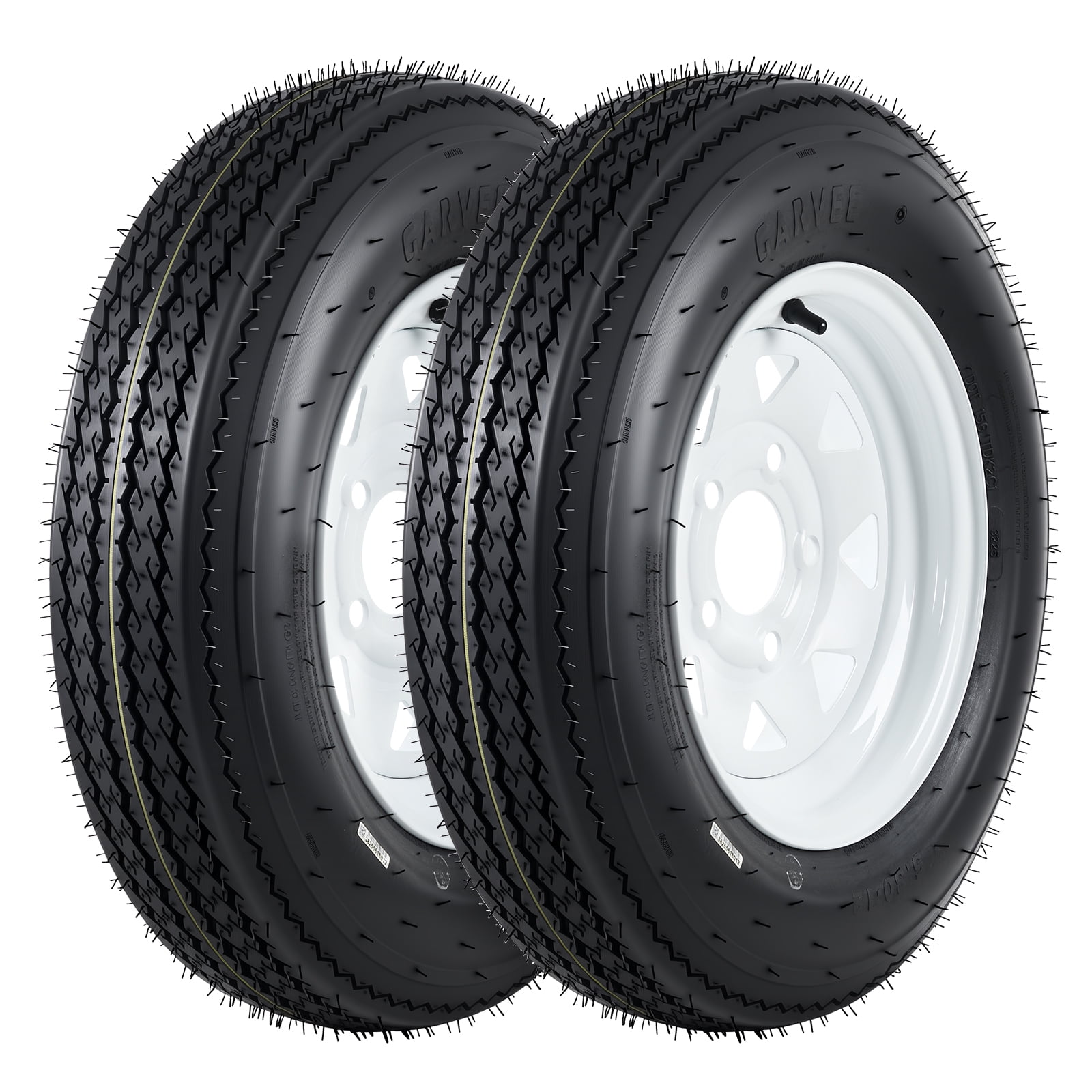 5.30-12 530-12 530X12 Trailer Tire and Wheel Assembly, Heavy-Duty Load ...