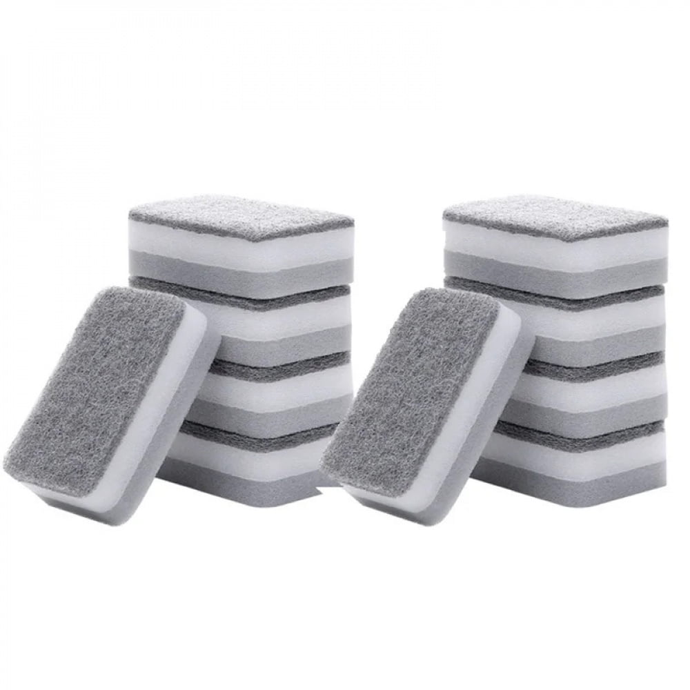 5/30PCS Home Double-sided Sponge Wipe Gray Dirt-resistant Scouring Pad ...