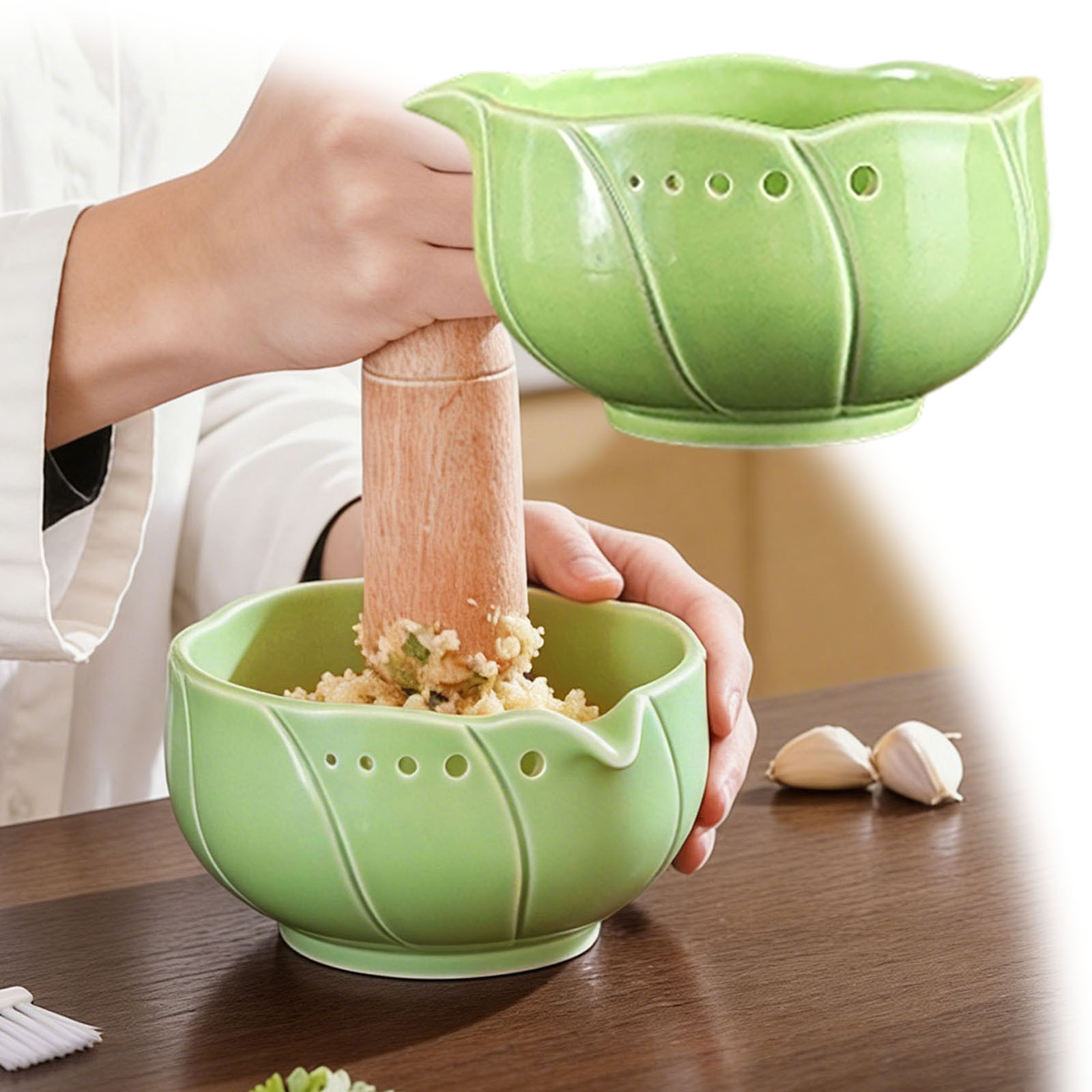 5.31Inch Ceramic Garlic Pounding Bowl – Multi-Functional Ingredient ...