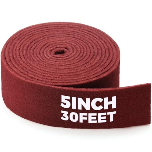 5" x 30 ft Maroon General Purpose Scuff Pads Roll, Non Scratch Scuff ...