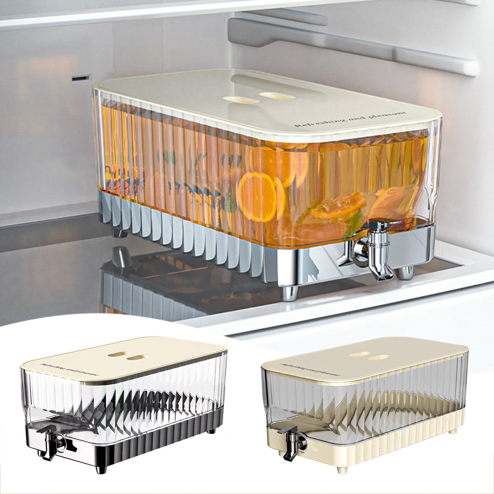 5.3L Refrigerator Water Dispenser with Faucet - Large Capacity Beverage ...