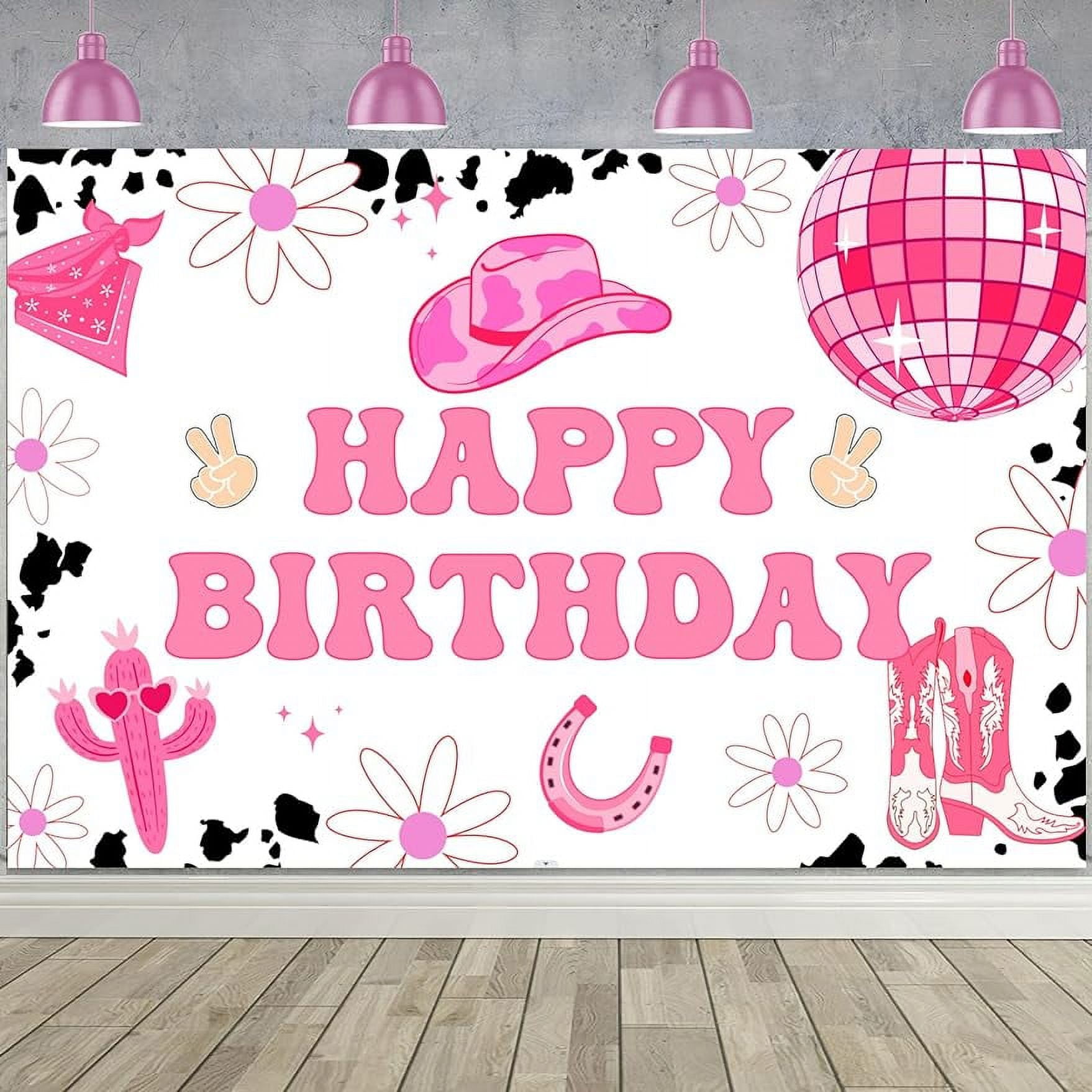 5 * 3ft Disco Cowgirl Birthday Party Backdrop Decorations Space Cowgirl ...