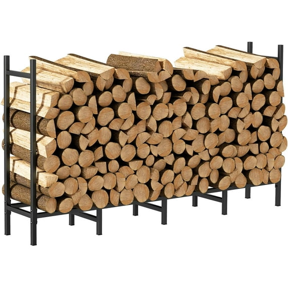 5.3ft Outdoor Indoor Firewood Rack Holder for Fireplace Storage ...
