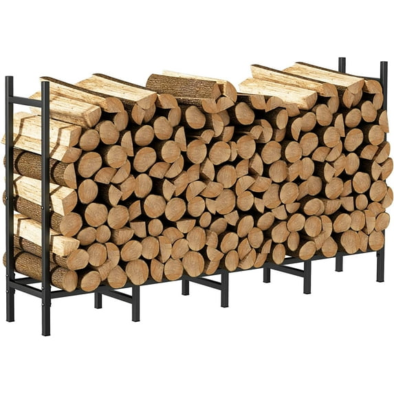 5.3ft Outdoor Indoor Firewood Rack Holder for Fireplace Wood Storage ...