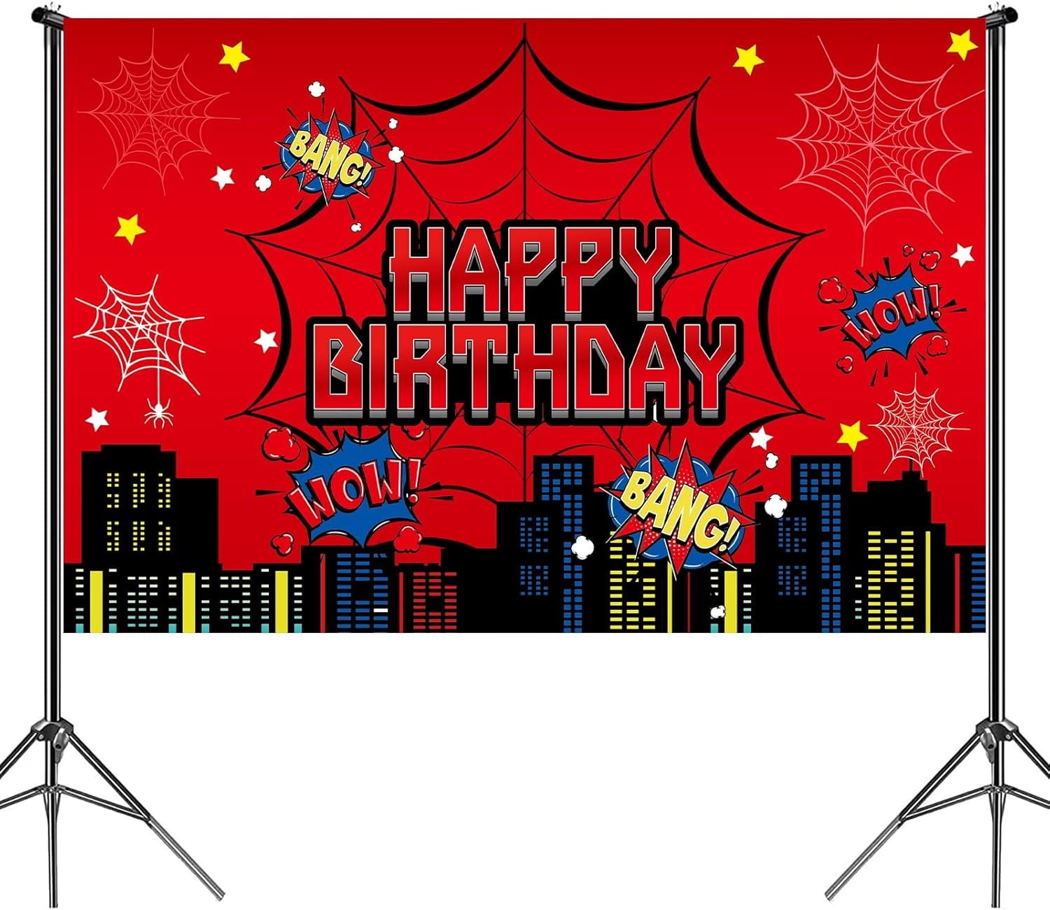 5 * 3ft Red Spider Web Backdrop Party Decoration Supplies, Super Heros ...