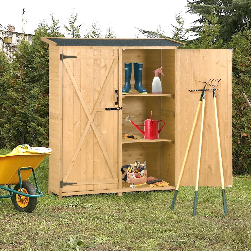 5.3x4.6 FT Outdoor Storage Shed, Waterproof Tool Shed with Lockable ...