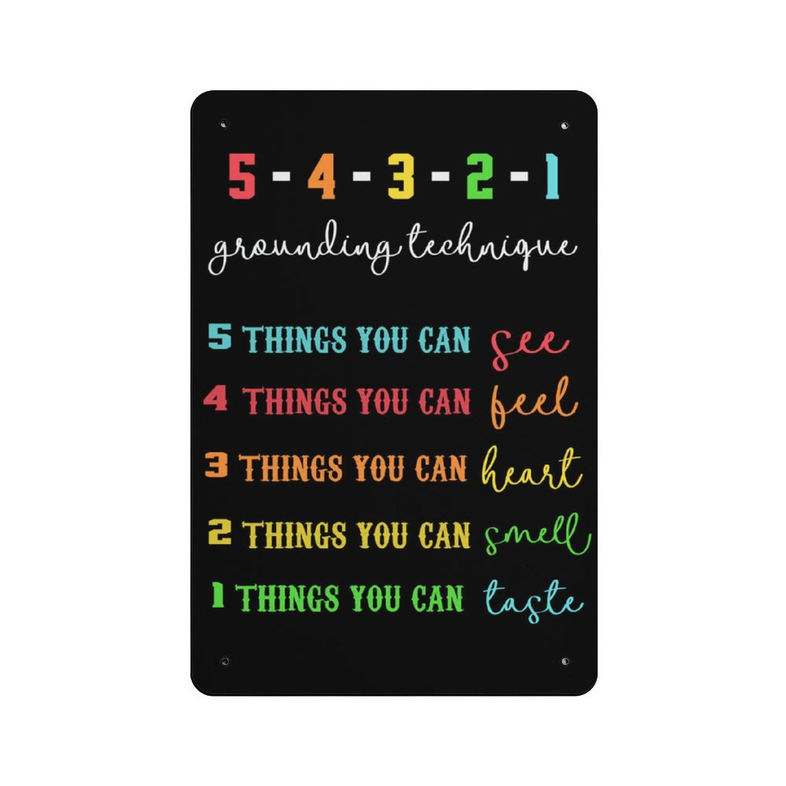 5 4 3 2 1 Grounding Technique tin sign, Grounding Exercise Print ...