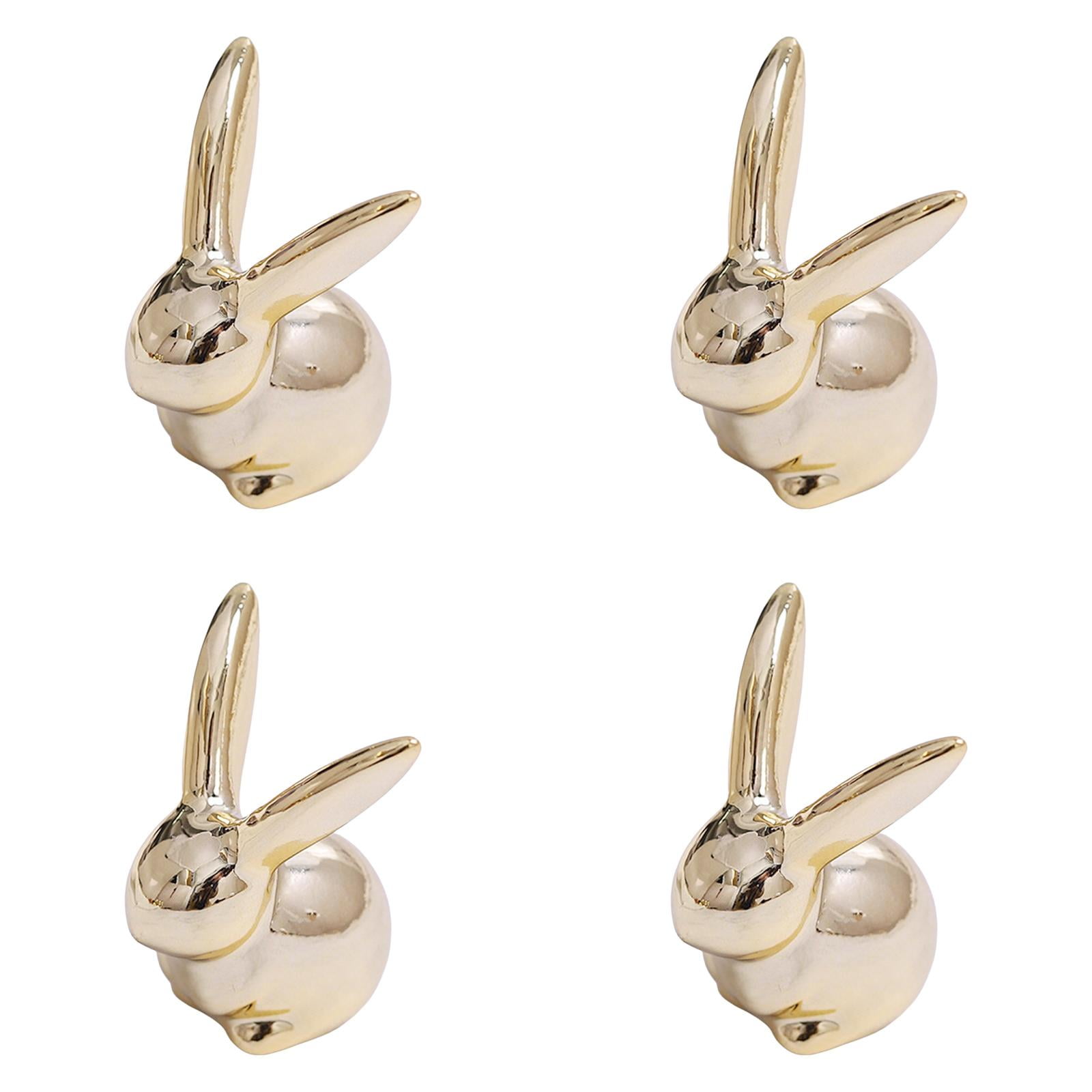 5/4/3/2/1pcs Ceramic Animal Bunny Figurines Ornaments Gold Ceramic ...