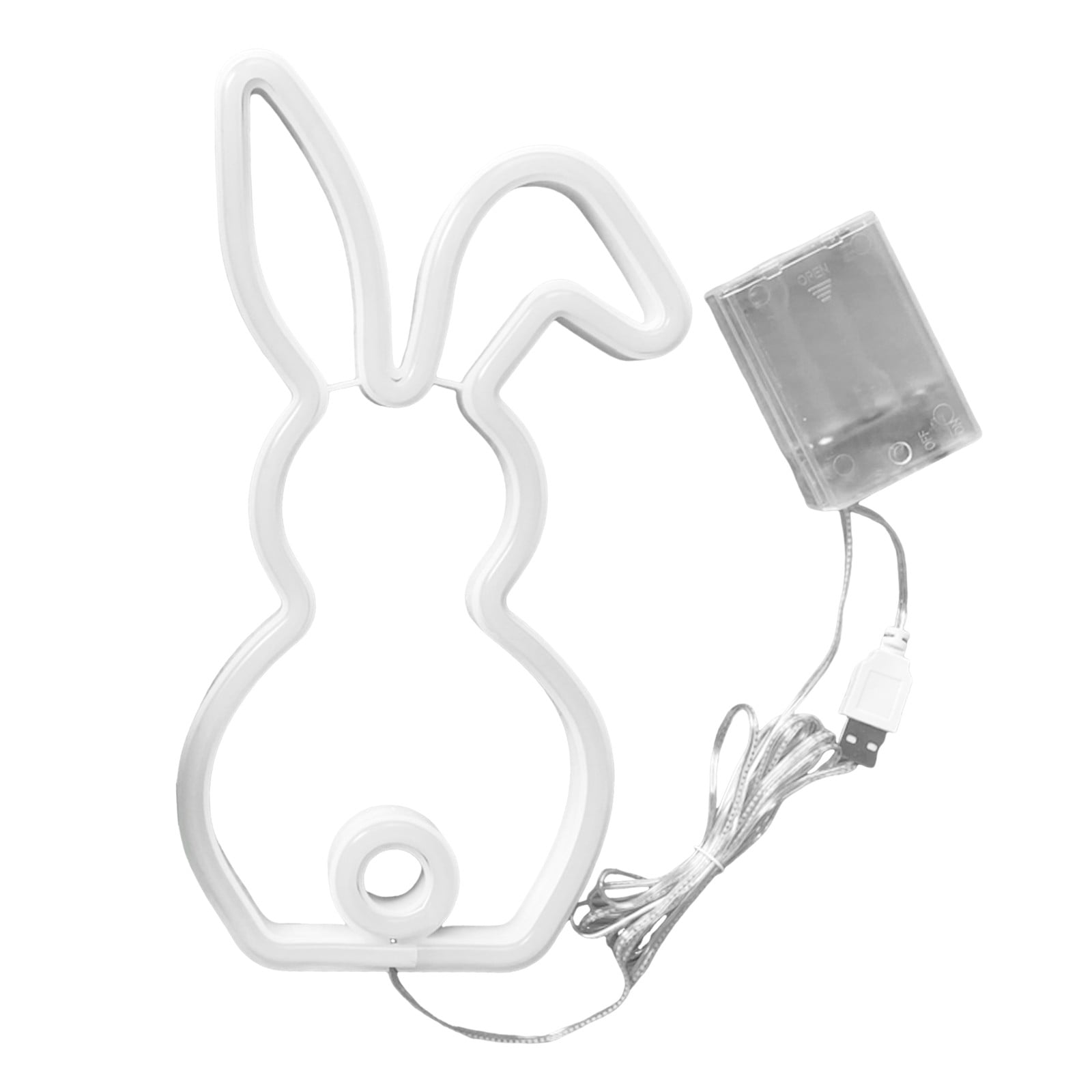 5/4/3/2/1pcs Easter Bunny Shape LED Lights Neon Signs Colorful Easter Rabbit Neon Lights USB ...