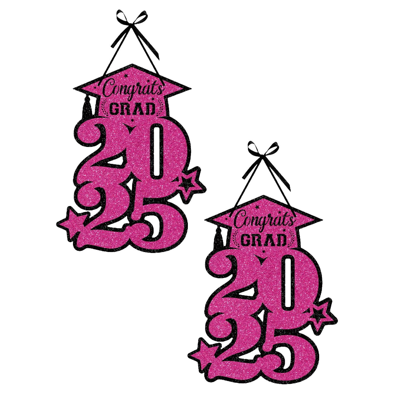 5/4/3/2/1pcs Graduation Decorations Class Of 2025 PAPER Sign Glitter ...
