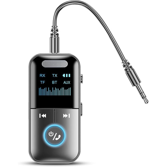 MUSICOZY 5.4 Aux Bluetooth Adapter, 4-in-1 Transmitter Splitter, 6H ...