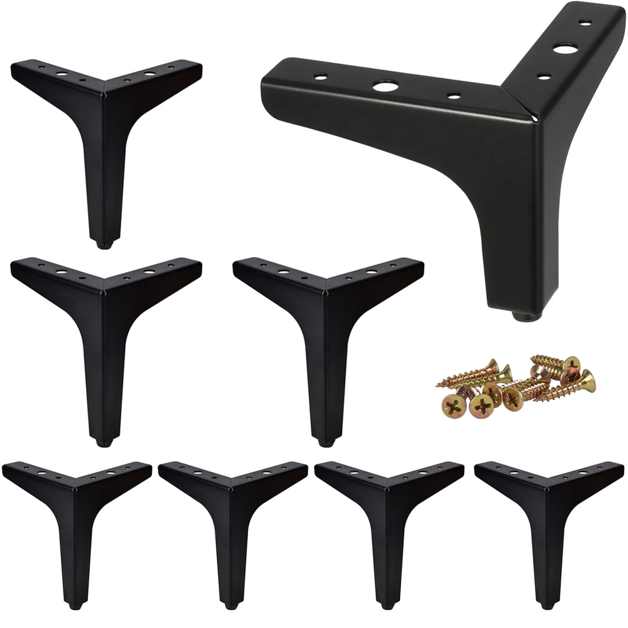 5.4 Inch / 135mm Metal Furniture Legs, Btowin VCF 8Pcs Black Triangle ...
