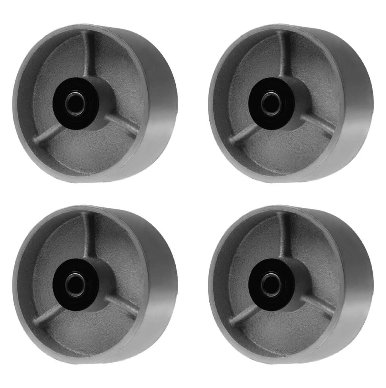 5" 4 Pack, Heavy Duty Steel Cast Iron Caster Wheel with Rolling Bearing & Steel Bushing Extra ...