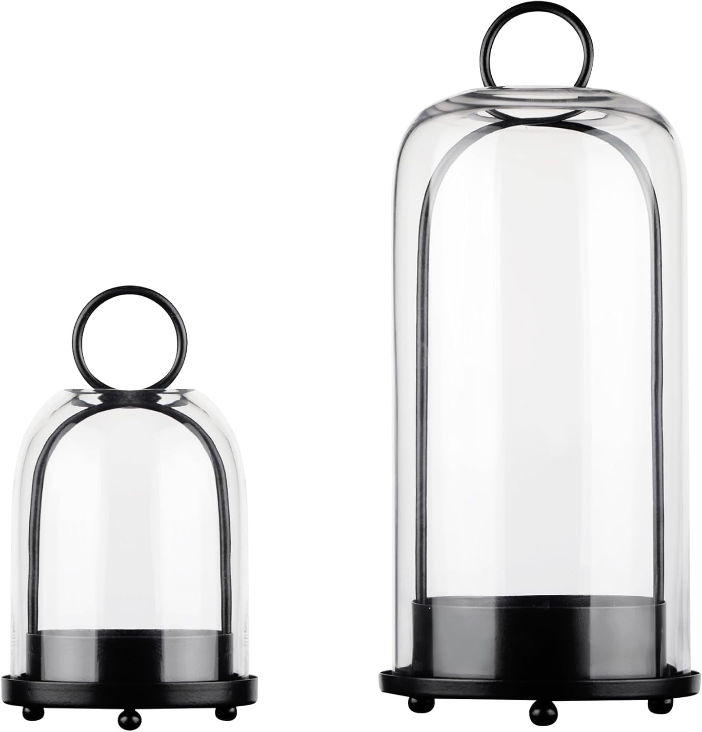 5" & 4" Wide Versatile Metal Candle Holder with Handmade Sturdy Glass ...