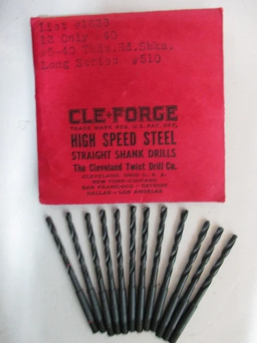 #5-40 Straight Shank Drills 12 Pcs Long Series 510 High Speed Steel ...