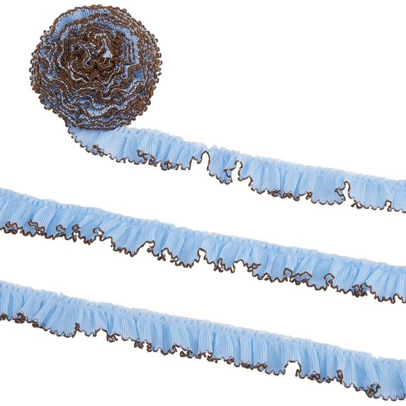 5.47 Yards 1.13 Inch Light Blue Pleated Ribbons Ruffle Tulle Soft ...