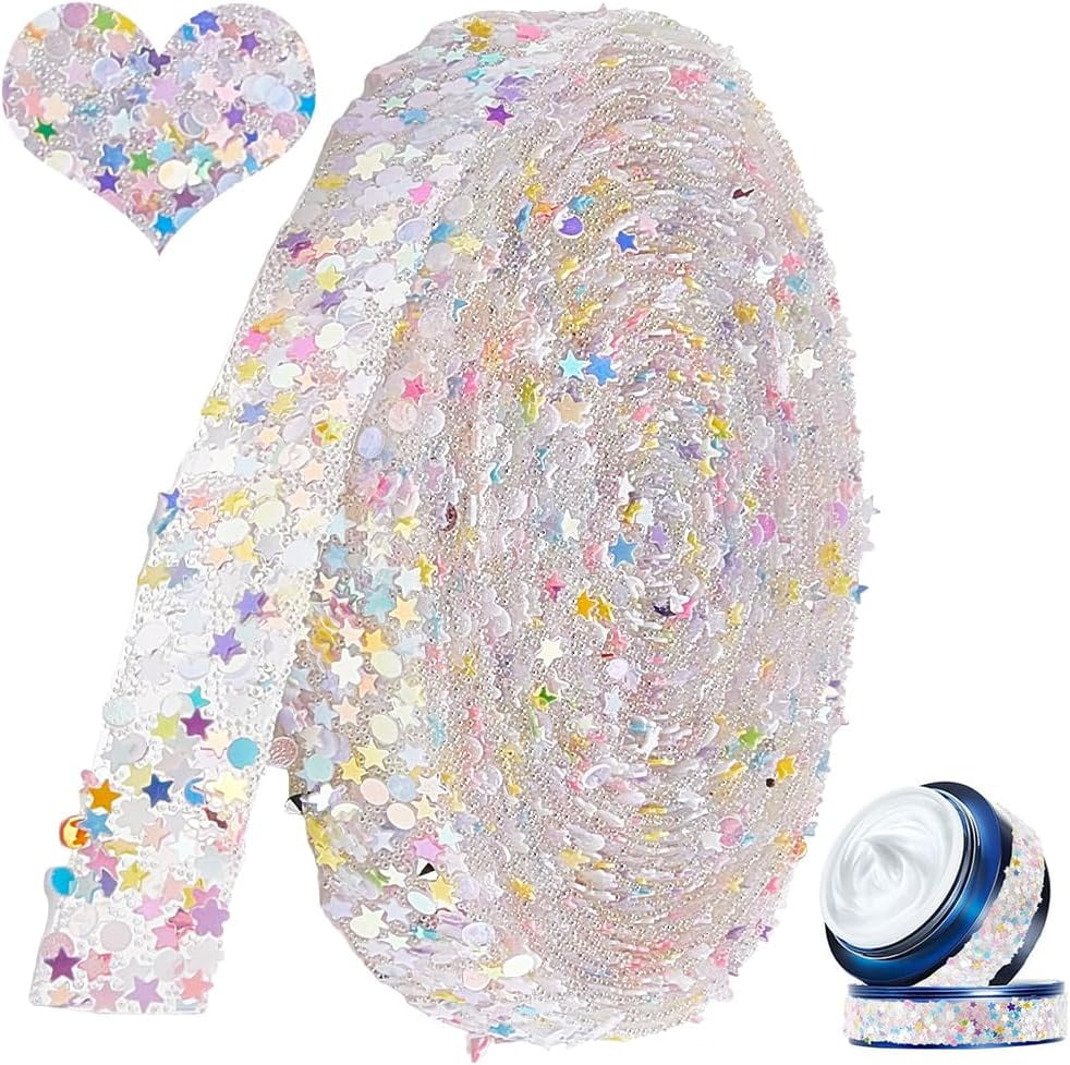 5.47 Yards Colorful Rhinestone Strips Self Adhesive Sparkle Star Hot ...