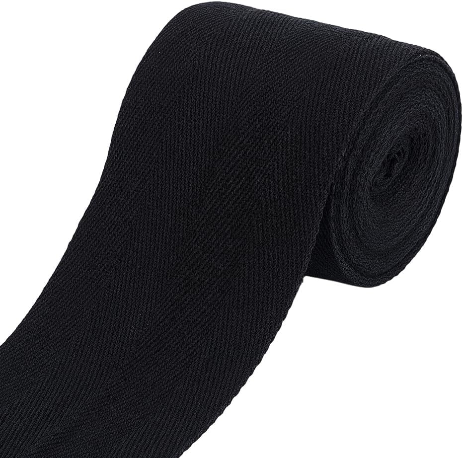 5.47 Yards Cotton Twill Tape Ribbon 3-1/8 Inch Wide Black Sewing Twill ...