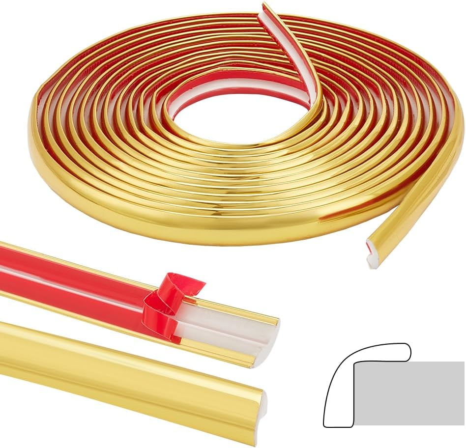 5.47 Yards Peel and Stick Vinyl Corner Trim 0.51 Inch Plastic Tile Edge ...