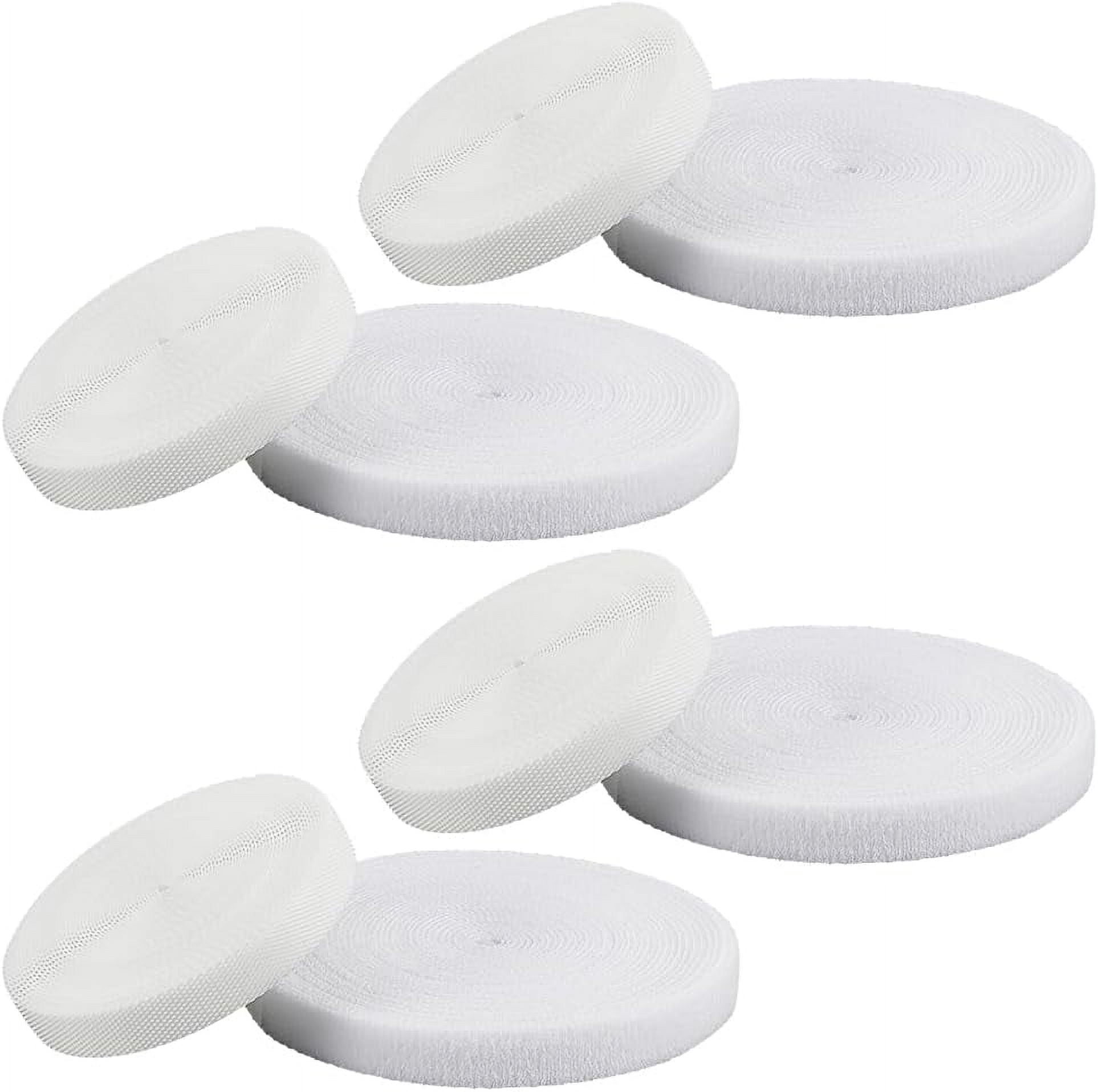 5.47 Yards Thin Doll Clothes Hook and Loop Fasteners 10mm Wide White ...