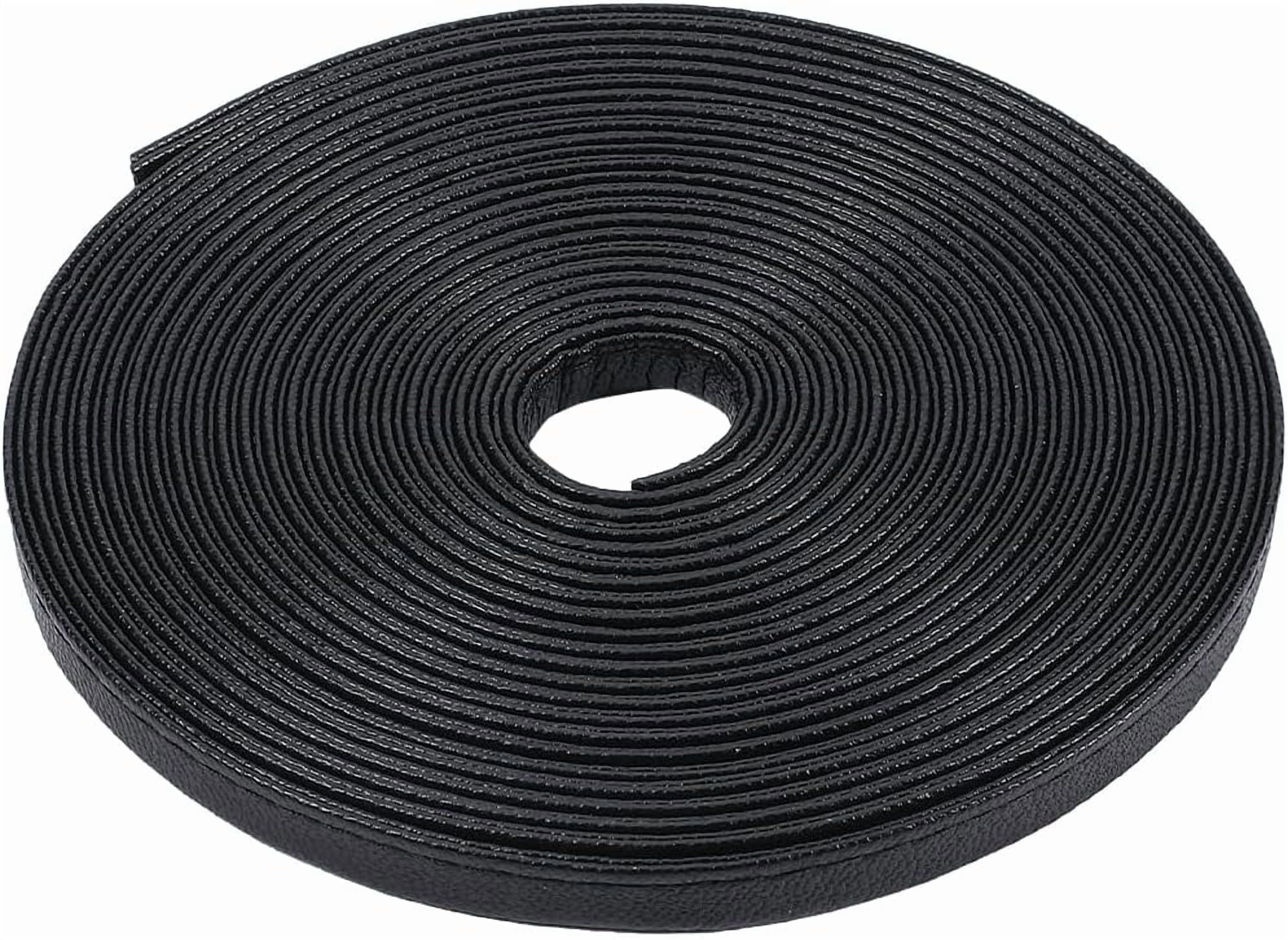 5.47 Yardx0.32 Inch Double Sided Leather Strips Black PU Leather Strap ...