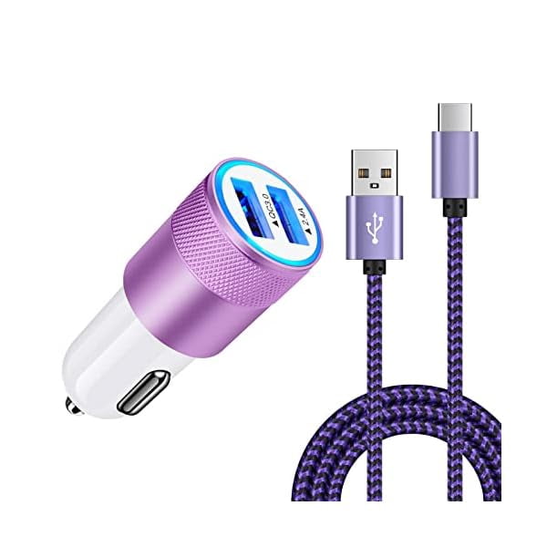 [5.4A/30W] Fast Car Charger Type C 6ft Cable Compatible Samsung Galaxy ...