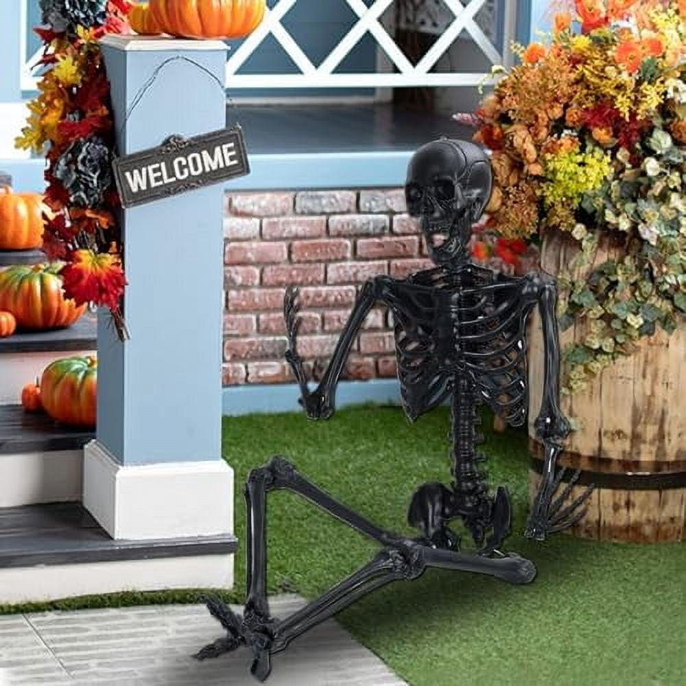 5.4FT Posable Halloween Skeleton Life Size, Movable Joints Realistic ...