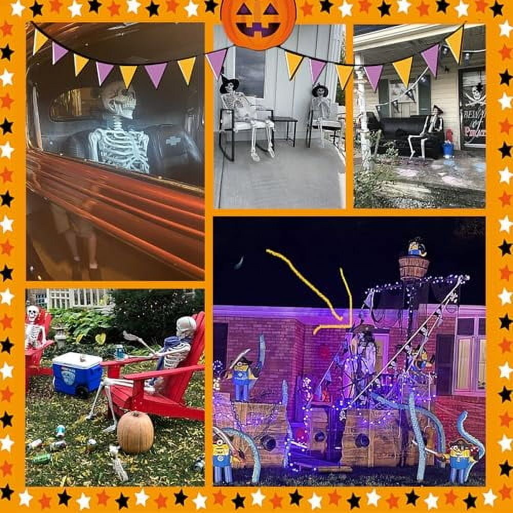 5.4FT Posable Halloween Skeleton Life Size, Movable Joints Realistic ...