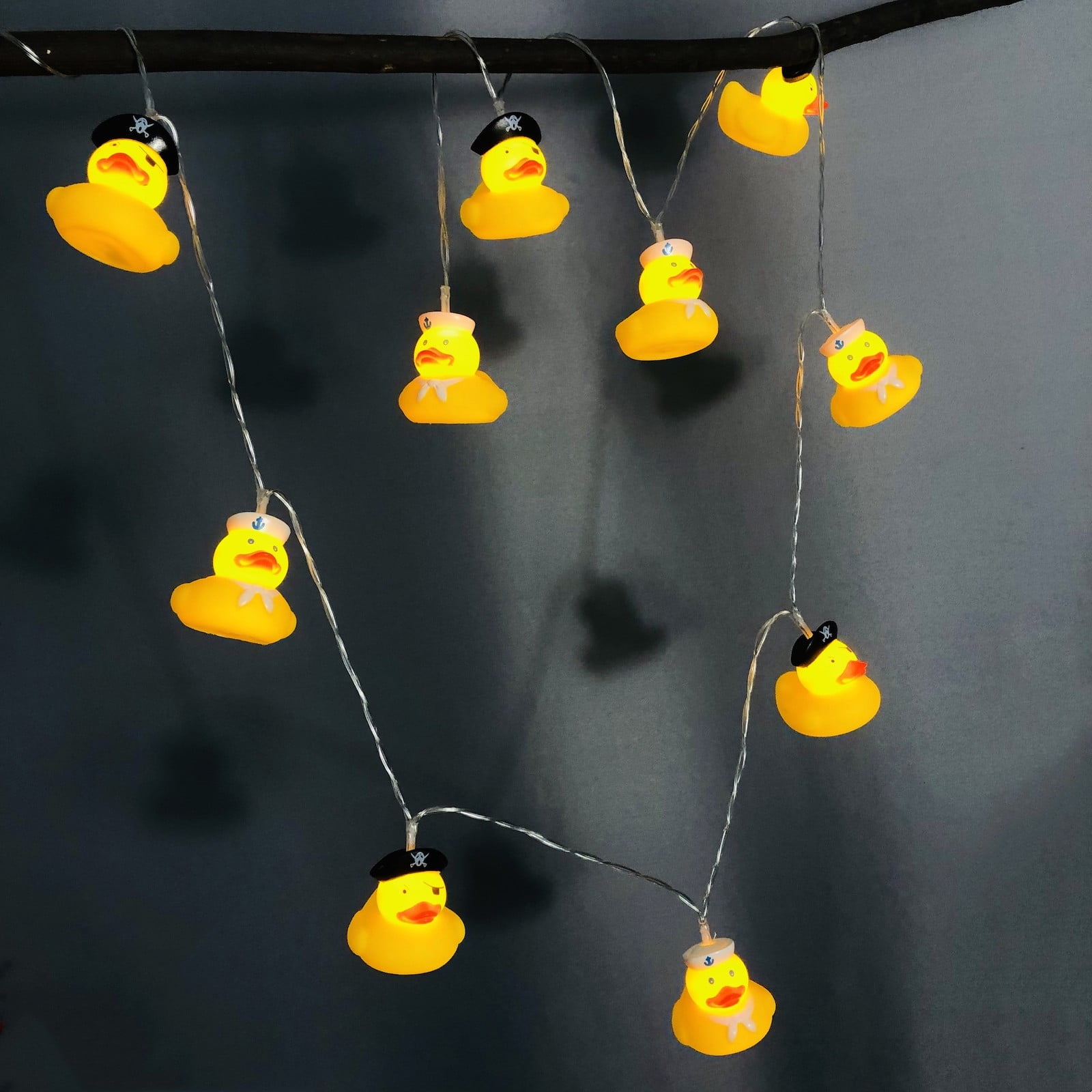 5.4ft Yellow Duck String Lights Battery Operated 10 Warm White LED ...