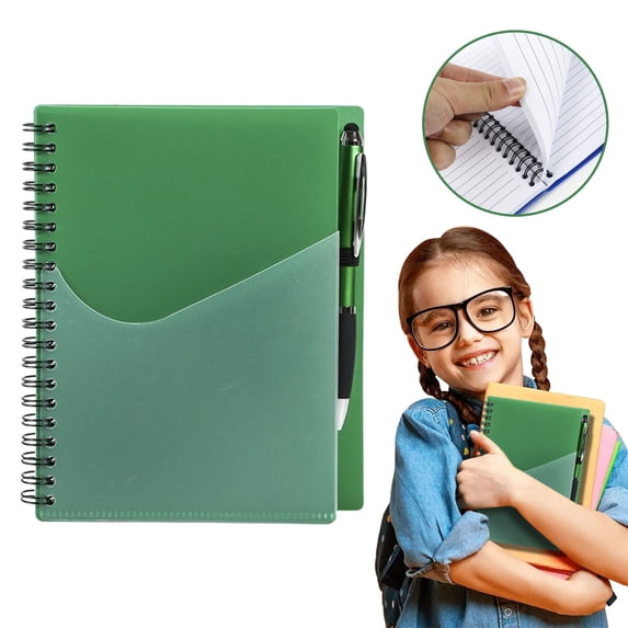 5.5" × 7" Lined Pocket Notebook with Pen Holder, Mini Bound Journal ...