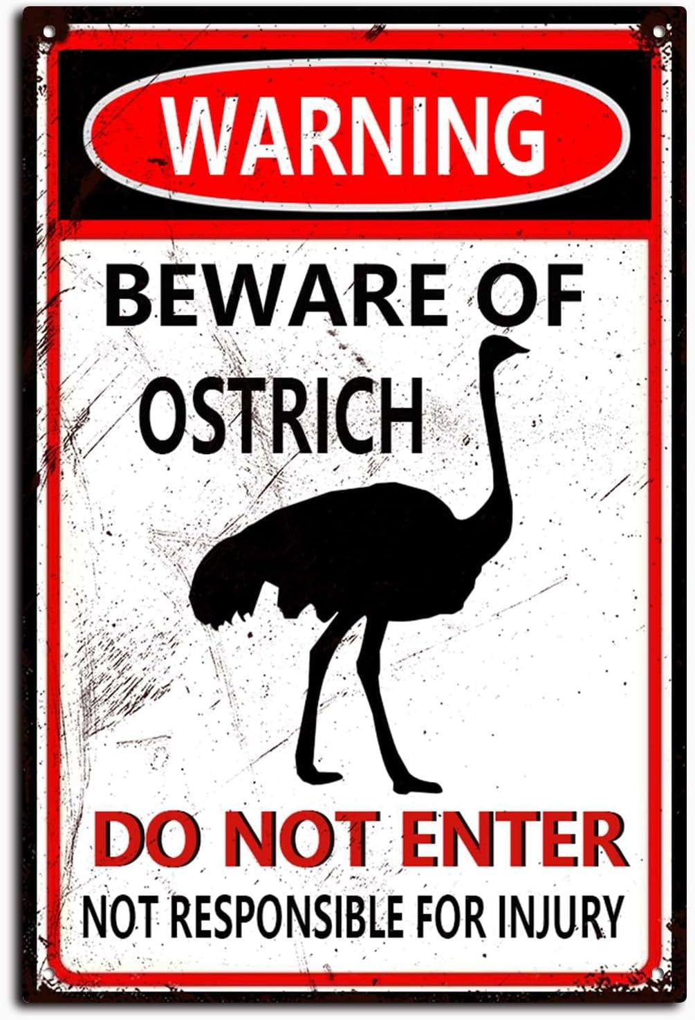 5.5"×8" Beware of Ostrich Outdoor Metal Sign, Crossing Animal Ostrich Warning Signs for All ...