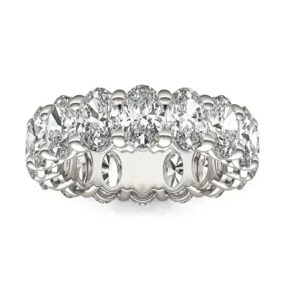 5 5/8 CTW Oval Lab Grown Diamond Couture Classic Eternity Ring 14K ...