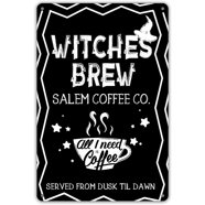 MUCHENGGIFT Witchy Kitchen Metal Tin Sign Wall Decor, Retro Witch's ...