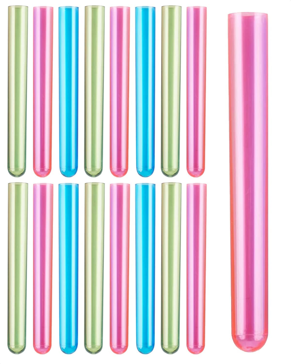 5 5/8" Neon Plastic Test Tube Shot Assorted Colors 3/4 oz Shooter - 100 ...