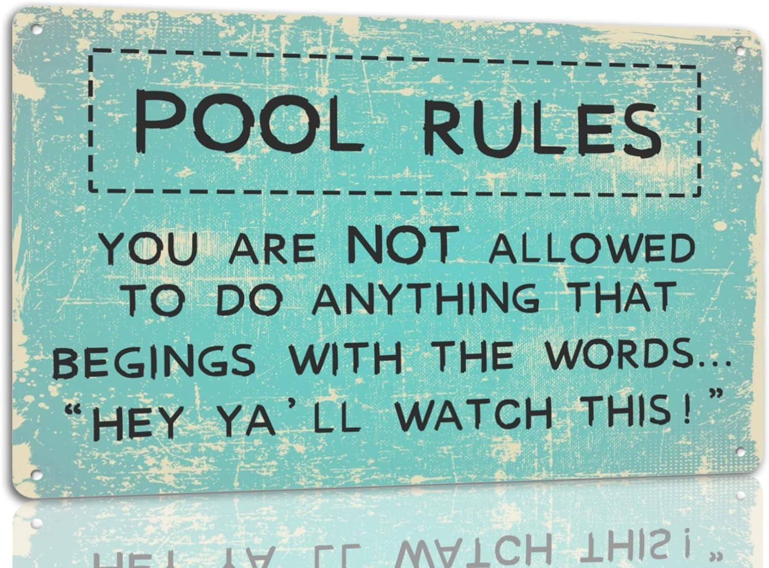 5.5"×8" Pool Rules Metal Tin Sign Funny Swimming Pool Decor Signs Wall ...