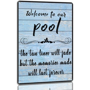 Pool Metal Sign Pool Rules Sign Patio And Pool Decor Swimming Pool ...
