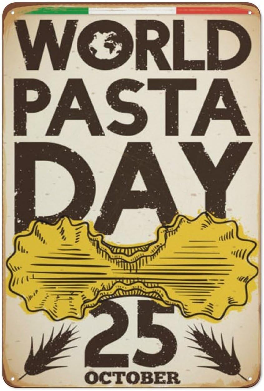 5.5×8 inch WORLD PASTA DAY 25 OCTOBER Aluminum Sign for Home Bathroom ...