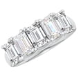 5.5 Carat Platinum LAB GROWN Emerald Cut 5 Stone Ring Diamond Wedding ...