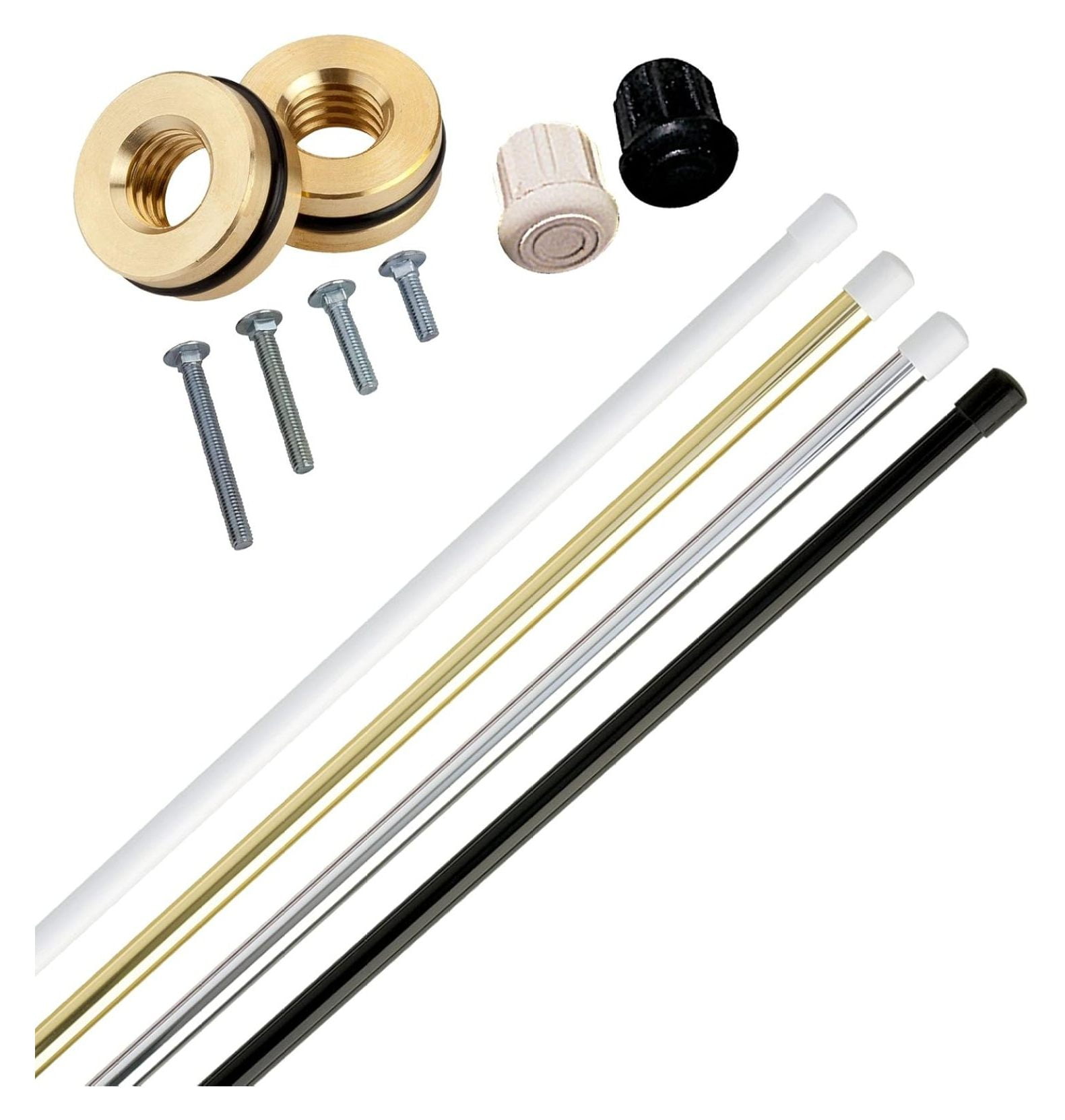 5.5'’ Color Guard Flag Pole Package by (5.5' Silver Flag Pole, White ...